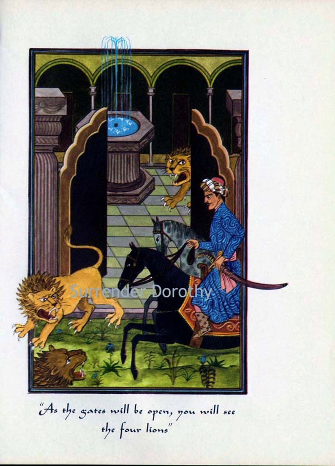 Lions Released Earle Goodenow Arabian Nights 1943 Vintage Print for ...
