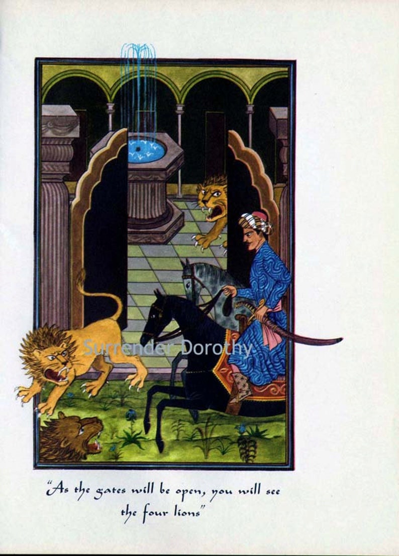 Lions Released Earle Goodenow Arabian Nights 1943 Vintage Print for ...