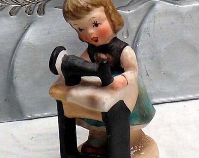 Sewing Girl With Treadle Machine Porcelain Figurine Napco Japan - Etsy