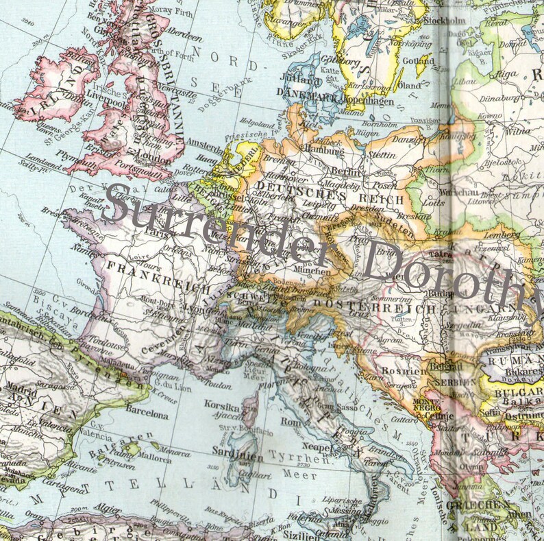 Map Europe Russia Edwardian Era 1903 Antique Steel Engraving - Etsy