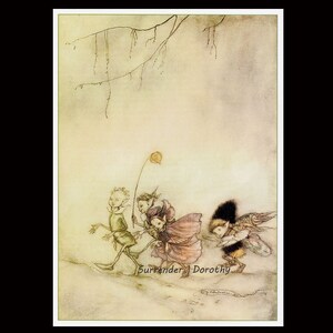 Elves Arthur Rackham Vintage Children's Nursery Lithograph Art Print to ...