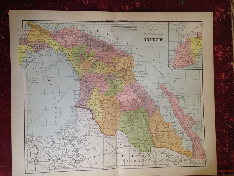 Mexico Map Antique Copper Engraved North American Cartography - Etsy