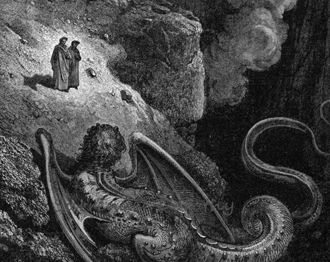 Gustave Dore Geryon, Symbol of Deceit Inferno Canto 17 Vintage ...
