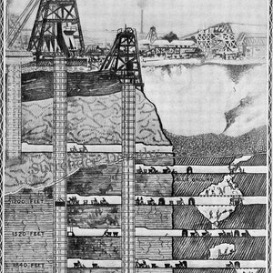Diamond Mine Chart Vintage Industry Roaring Twenties Illustration to ...