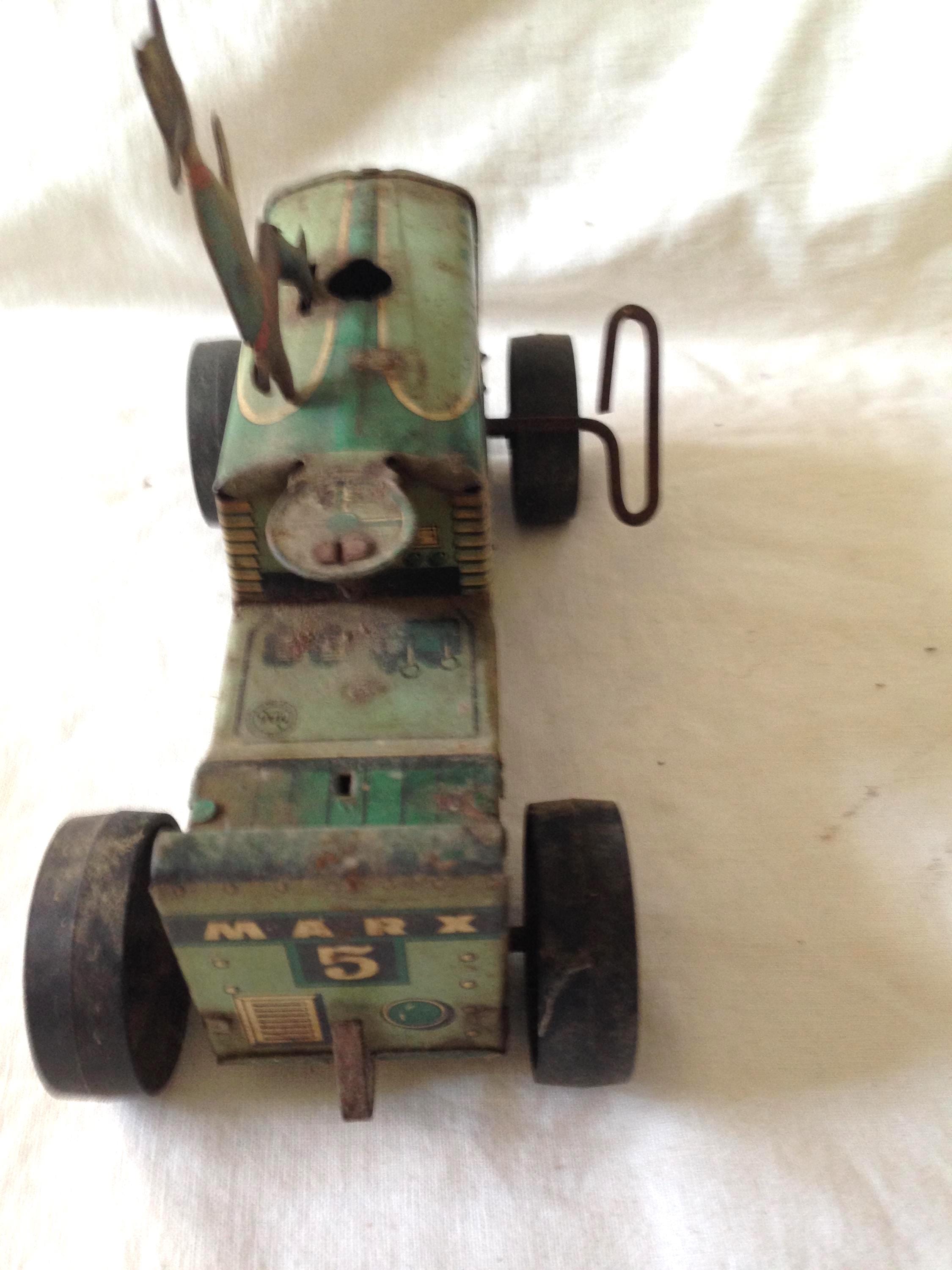 Marx Tin Wind-up Tractor Tin Toy #5 Green Black Lithograph New York - Etsy