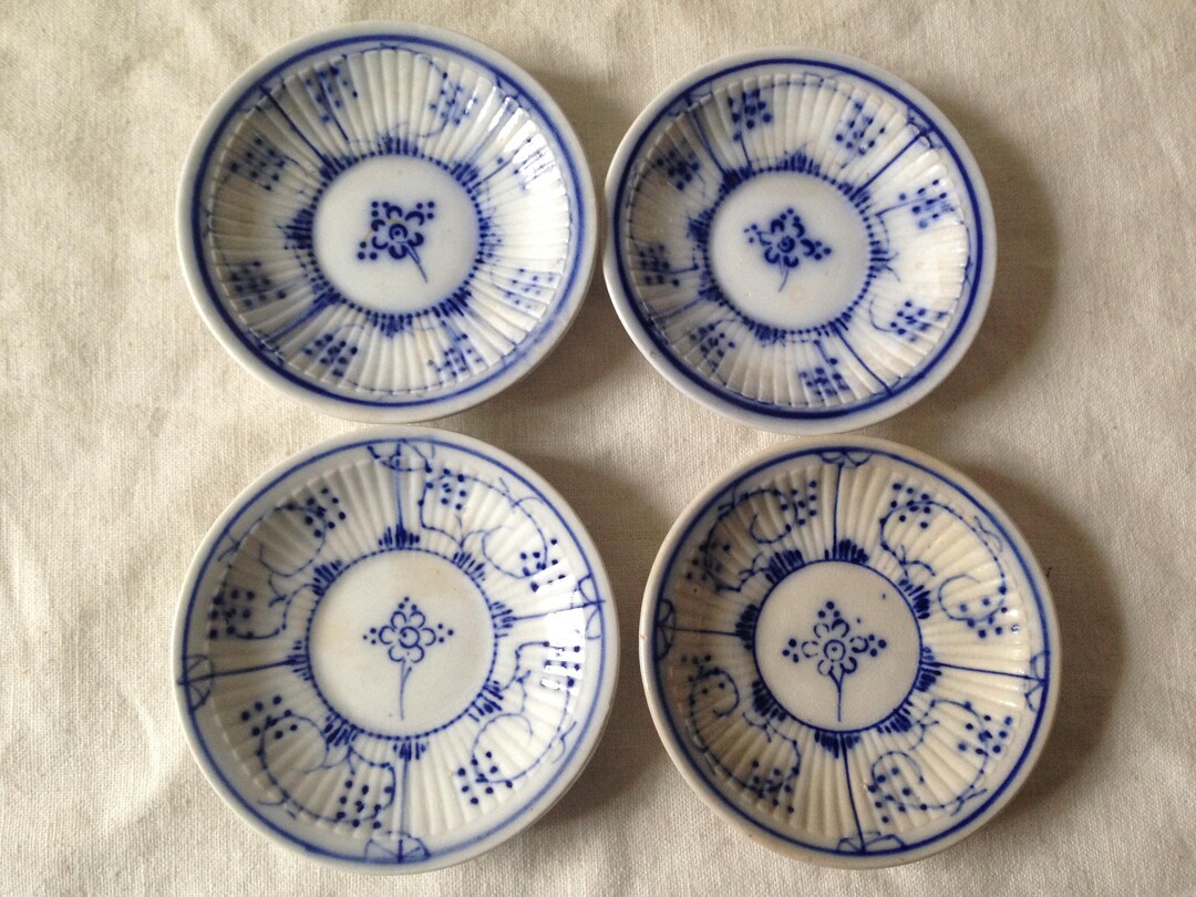 4 VILLEROY & BOCH DRESDEN Butter Pats Germany Royal Copenhagen Pattern ...