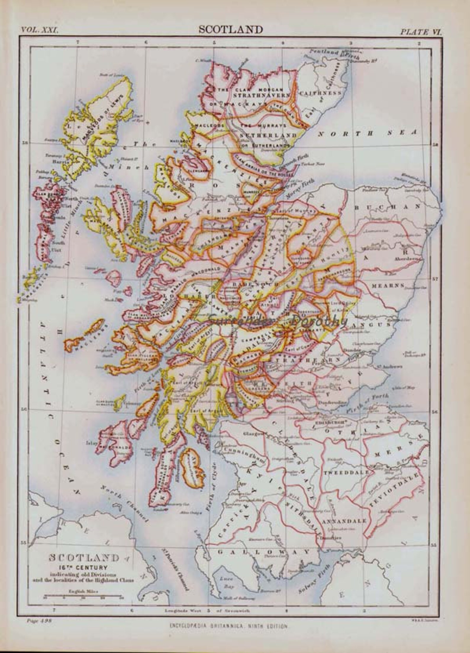 Scotland Map 16th Century Antique Copper Engraving Vintage - Etsy
