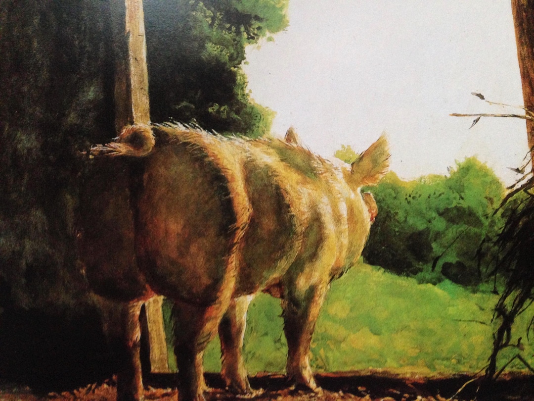 Jamie James Wyeth Baby Jane in Summer Pig Portrait Vintage Lithograph ...