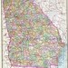 Georgia Map United States USA 1896 Victorian Vintage Antique Copper ...