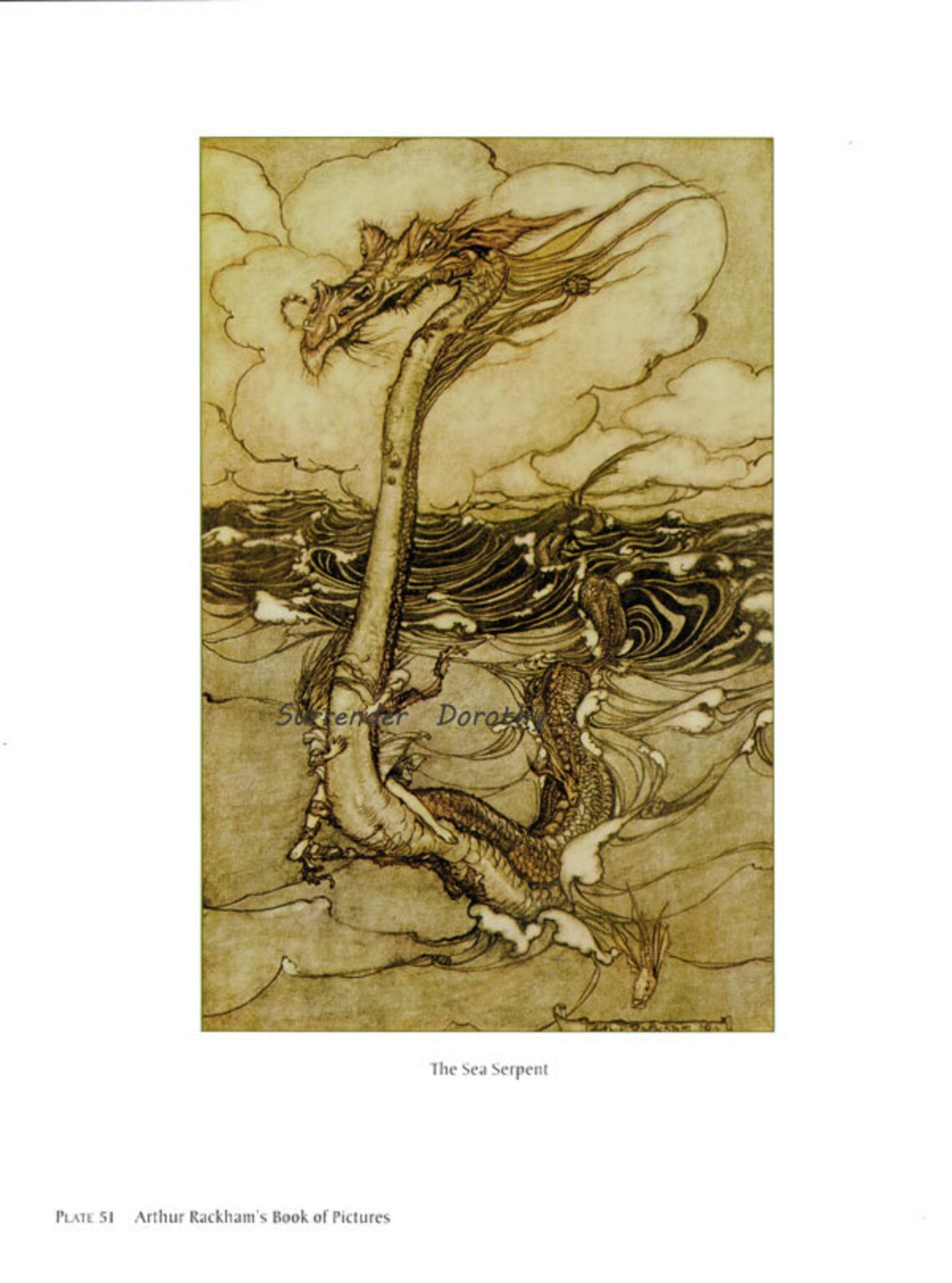 Green Dragon Monster Arthur Rackham Vintage Children's | Etsy