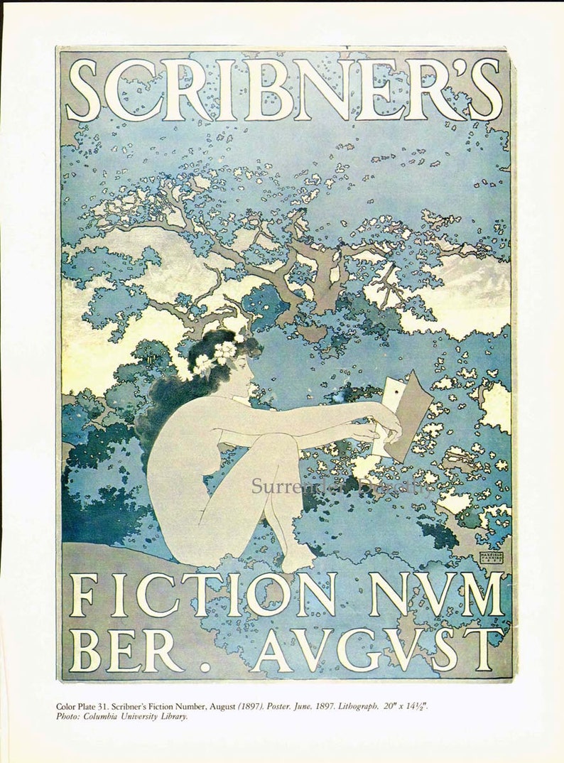 Nude Reader Maxfield Parrish 1897 Scribner's Magazine Art | Etsy