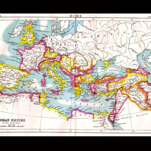 Roman Empire Third Century Map Antique Copper Engraved | Etsy