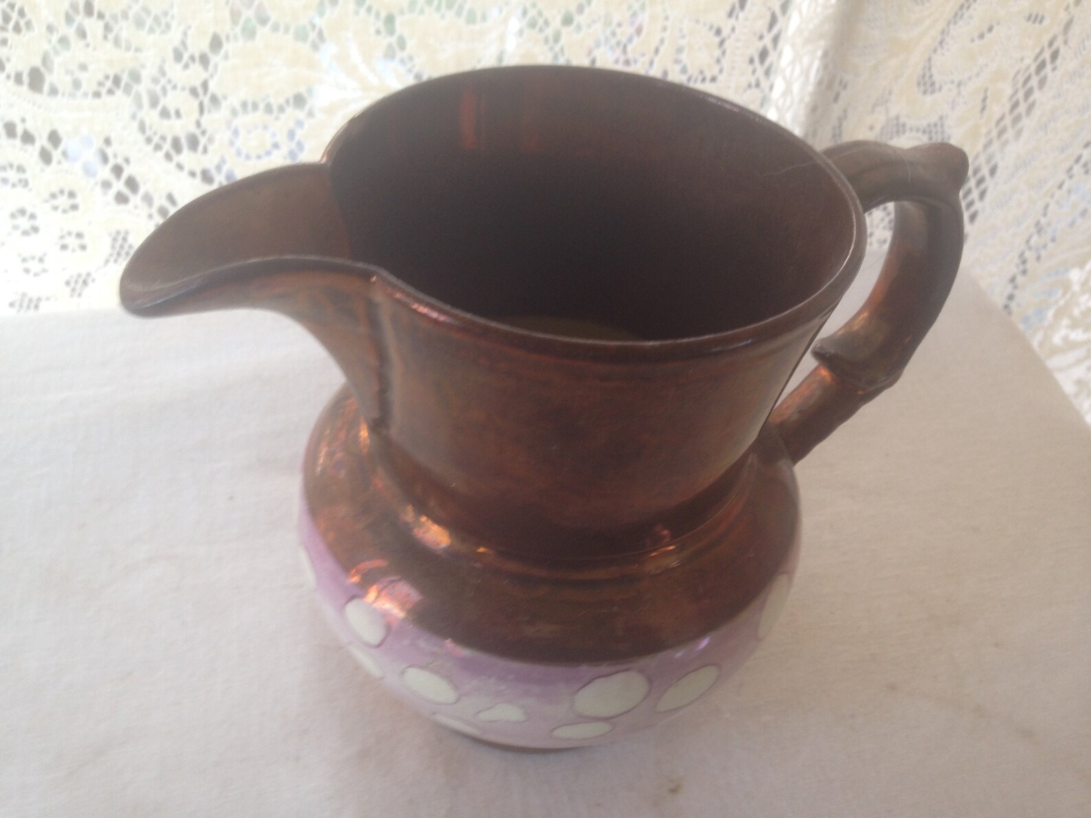 Antique Staffordshire English Copper Luster Ware Pitcher Pink - Etsy