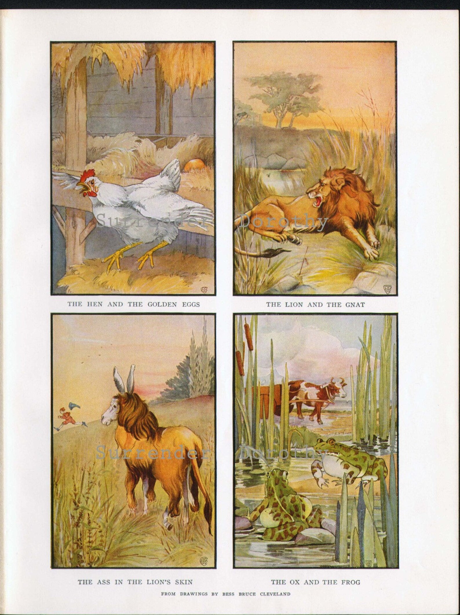 Hen Who Laid Golden Eggs Four Aesop's Tales Vintage 1929 - Etsy