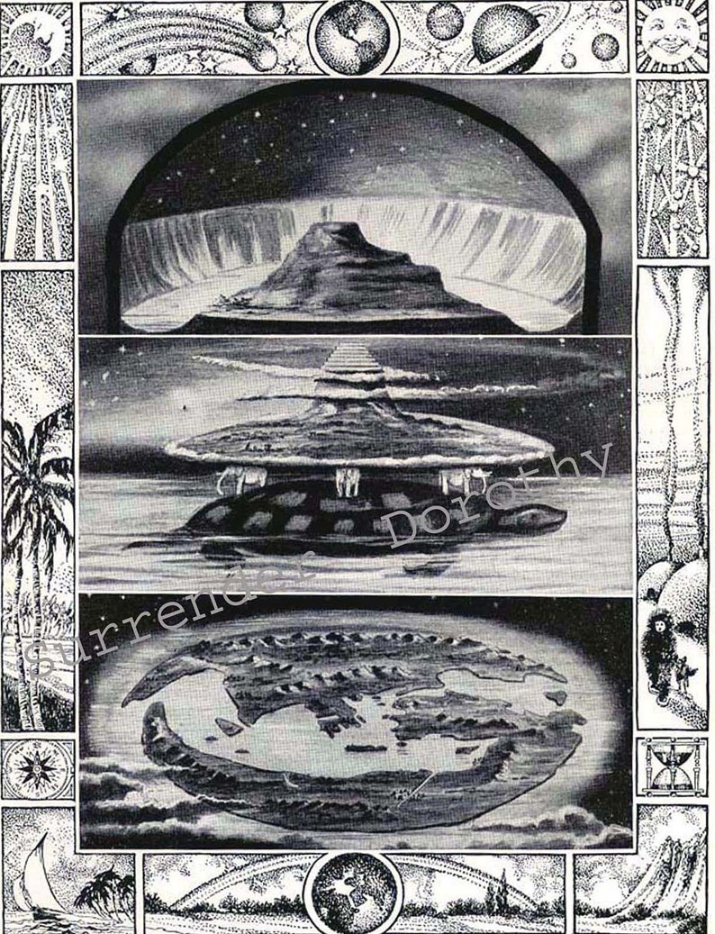Flat Earth Disk World Chart 1928 Mythology Print to Frame - Etsy