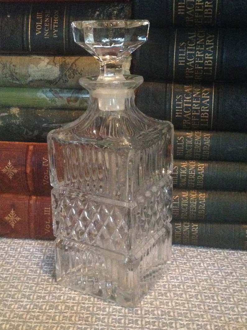 Vintage Crystal Decanter W Stopper 1960s Mad Men Era Barware - Etsy