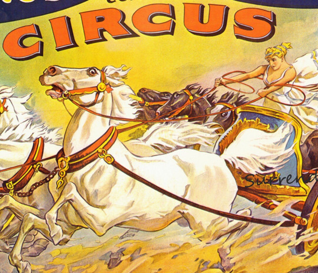 Roman Chariot Race Circus Poster Ringling Bros Barnum & Bailey USA ...