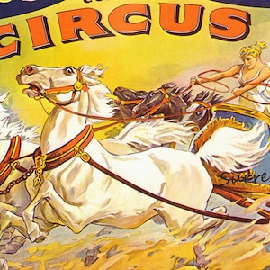 Roman Chariot Race Circus Poster Ringling Bros Barnum & Bailey USA ...