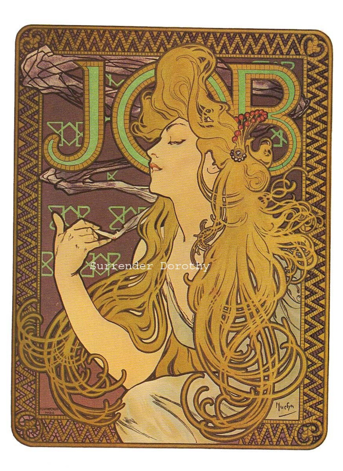Alfons Mucha Job Cigarettes Belle Epoque Ad Victorian Color - Etsy