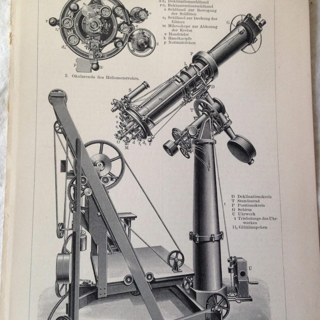 Observatory Telescope Invention Machine 1887 Vintage Victorian ...