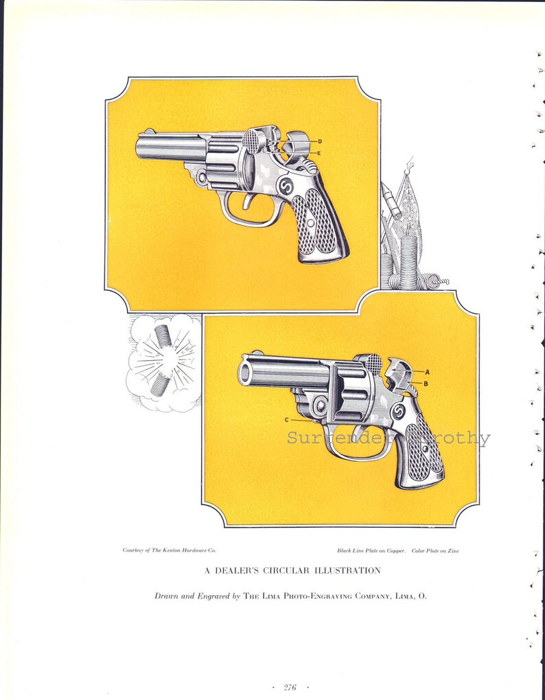 Toy Cap Guns 1920s Vintage Engraved Advertisement Print to Frame - Etsy