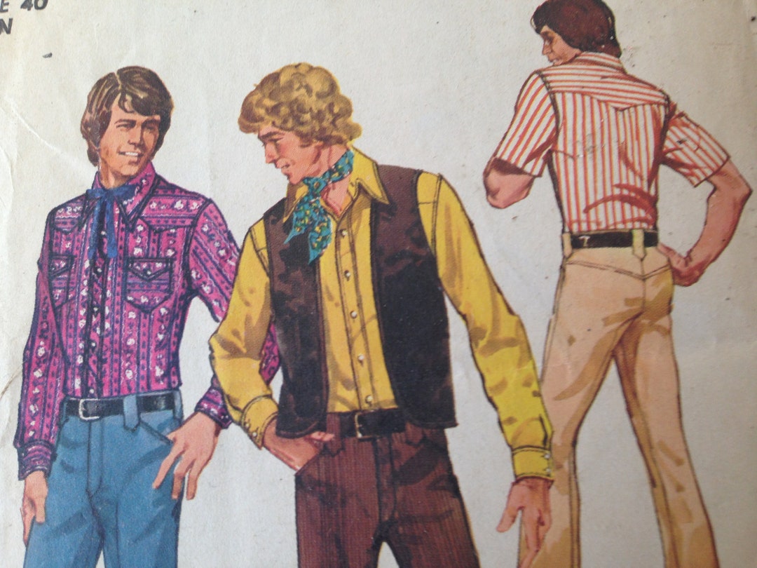 Men's Western Shirt Pants Vest Pattern Simplicity 5048 Cowboy Wardrobe ...