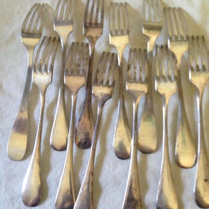Dinner Forks Silver Plated Flatware Vintage G&S Berndorf 12 Twelve ...
