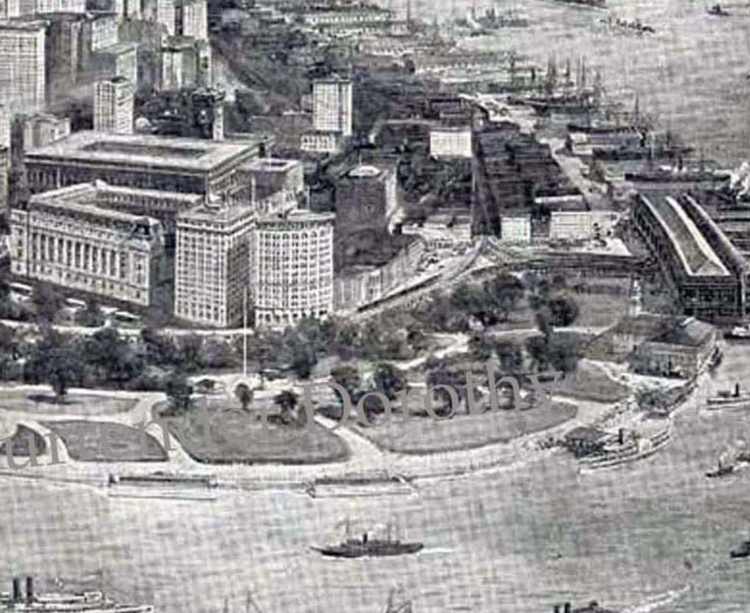 Lower Manhattan Bird's Eye View Richard Rummel 1911 Signed | Etsy