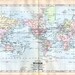 World Map 1896 Large Antique Copper Engraved Map Telegraph Lines ...