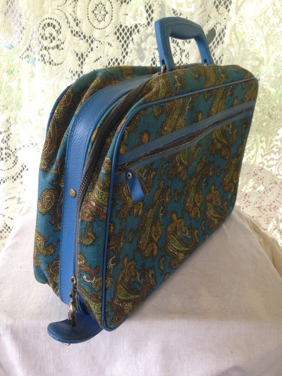 Bantam Blue Paisley Overnight Suitcase Laptop Case Aq… - Gem