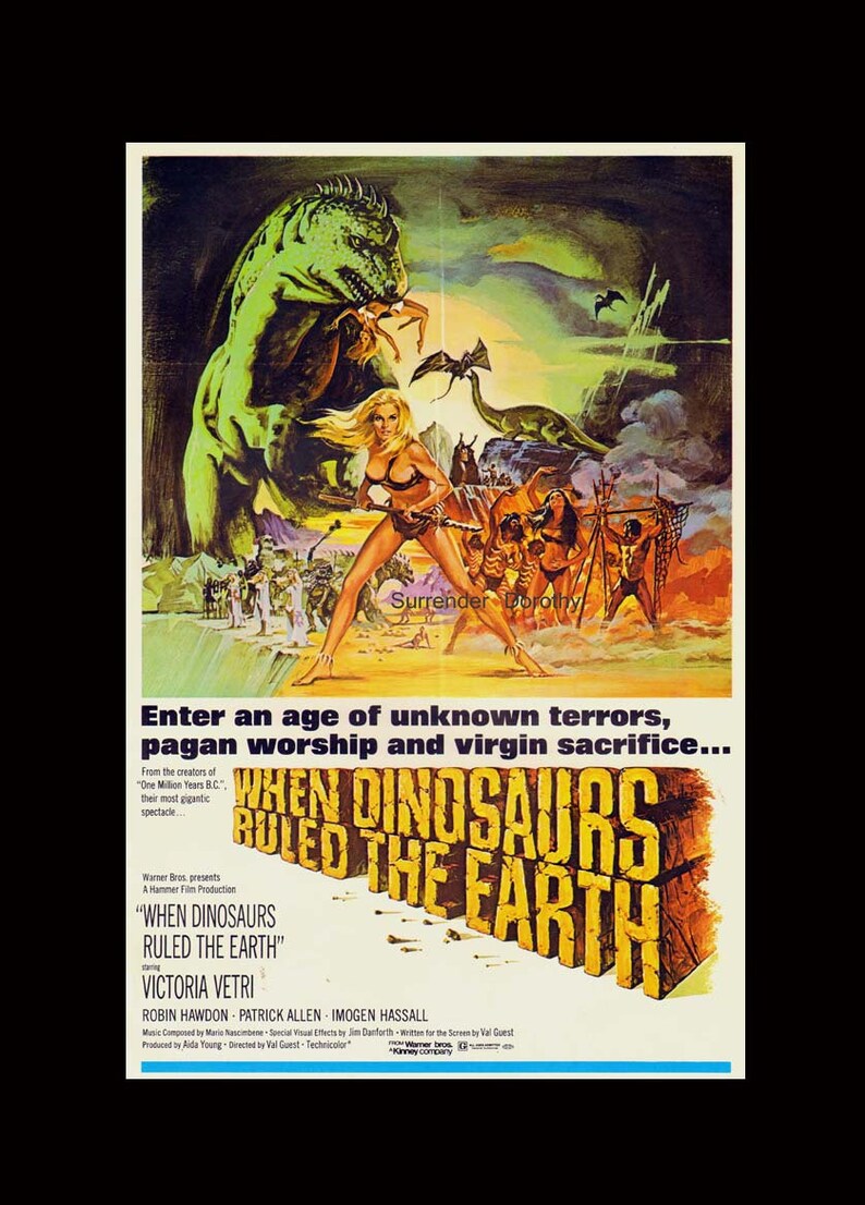 When Dinosaurs Ruled the Earth 1970s Film Sci Fi Horror Movie | Etsy