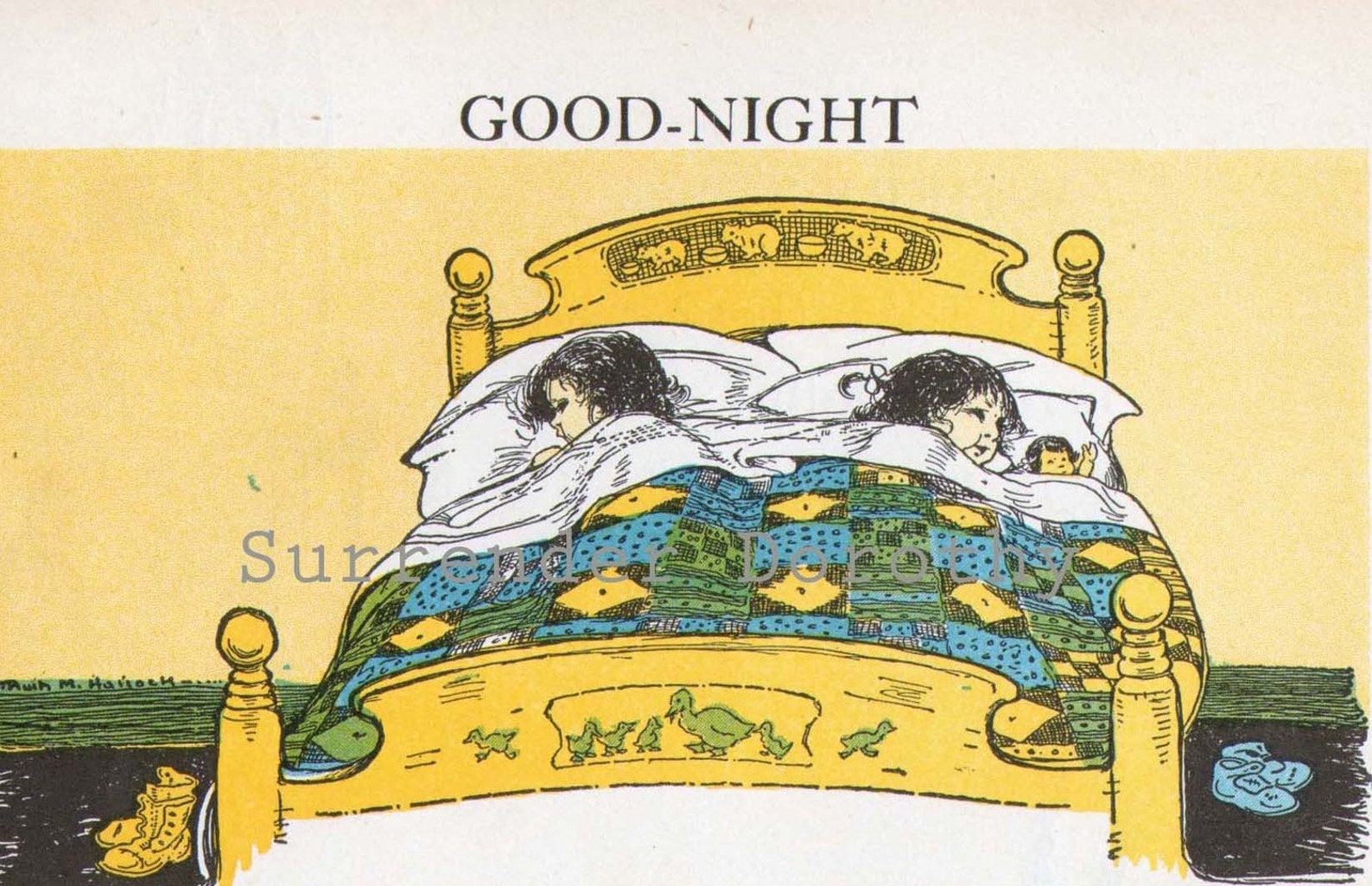 Goodnight by Ruth Hallock 1927 Vintage Nursery Illustration & - Etsy