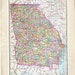 Georgia Map United States USA 1896 Victorian Vintage Antique Copper ...