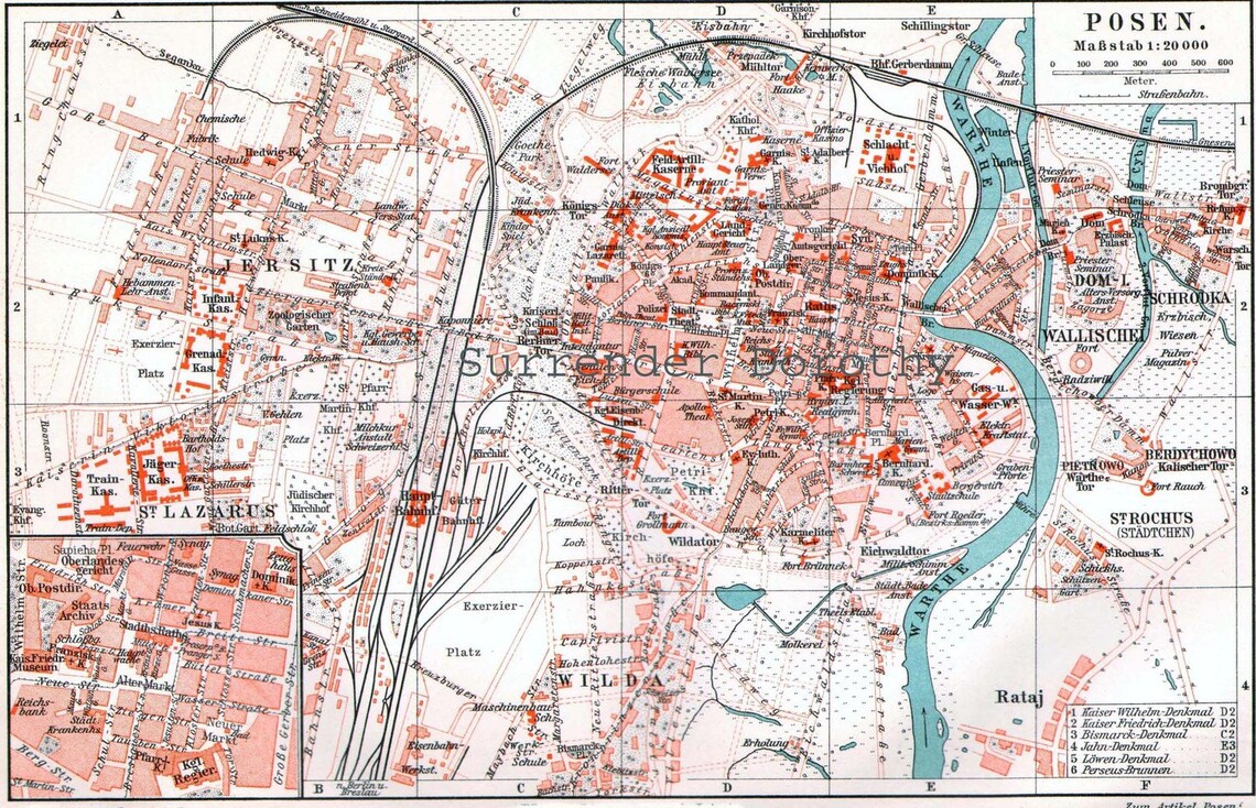 Posen Poland Map 1906 Prussia Vintage Steel Engraving European - Etsy