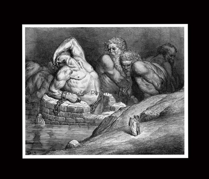 Giant Ephialtes in Manacles Inferno Canto 31 Engraving Gustave - Etsy