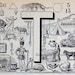 Letter T French Dictionary Alphabet Chart Monogram Paris France to ...