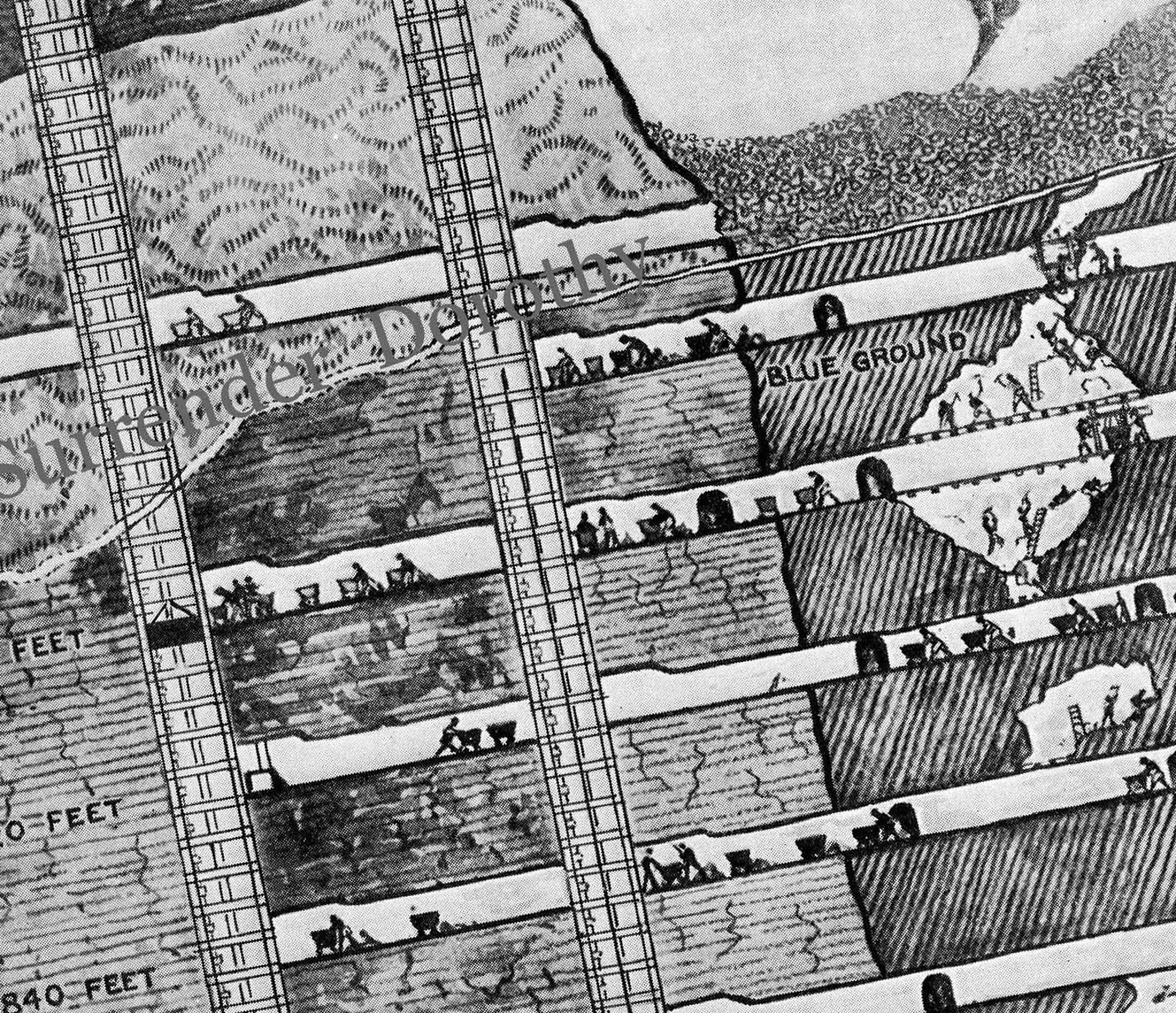 Diamond Mine Chart Vintage Industry Roaring Twenties | Etsy