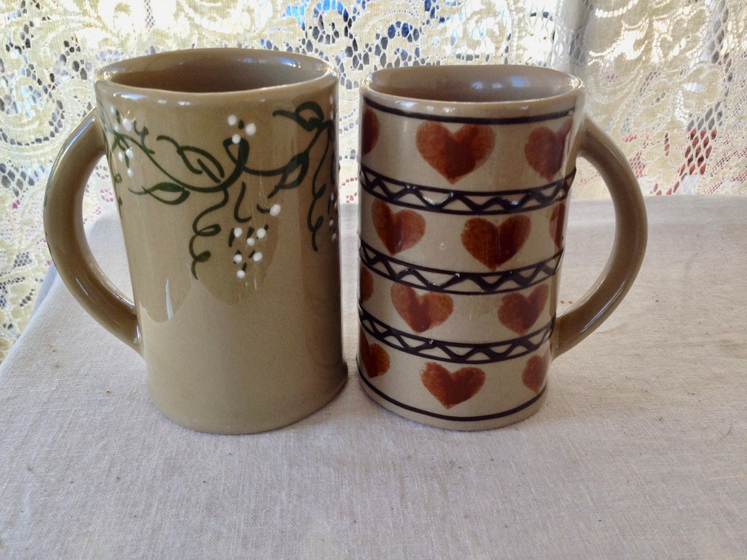 Two Hartstone Pottery Coffee Mugs 1980s Hand Painted - Etsy