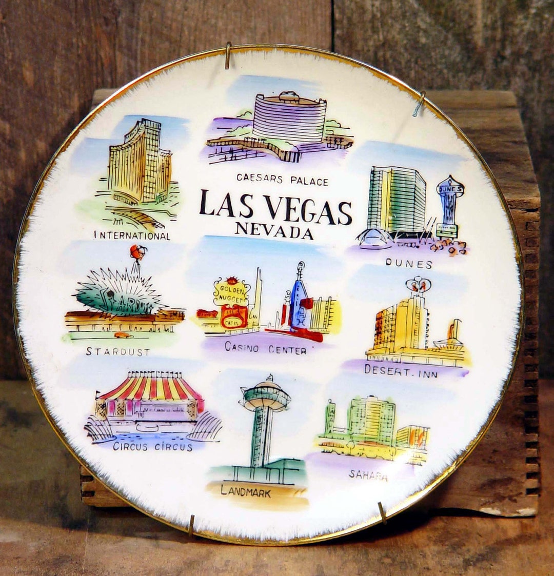 Las Vegas Nevada Tourist Trap Plate Retro 1970s Home Decor - Etsy
