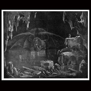 Lucifer King of Hell Frozen in Ice Dante Inferno Canto 34 Gustave Dore ...