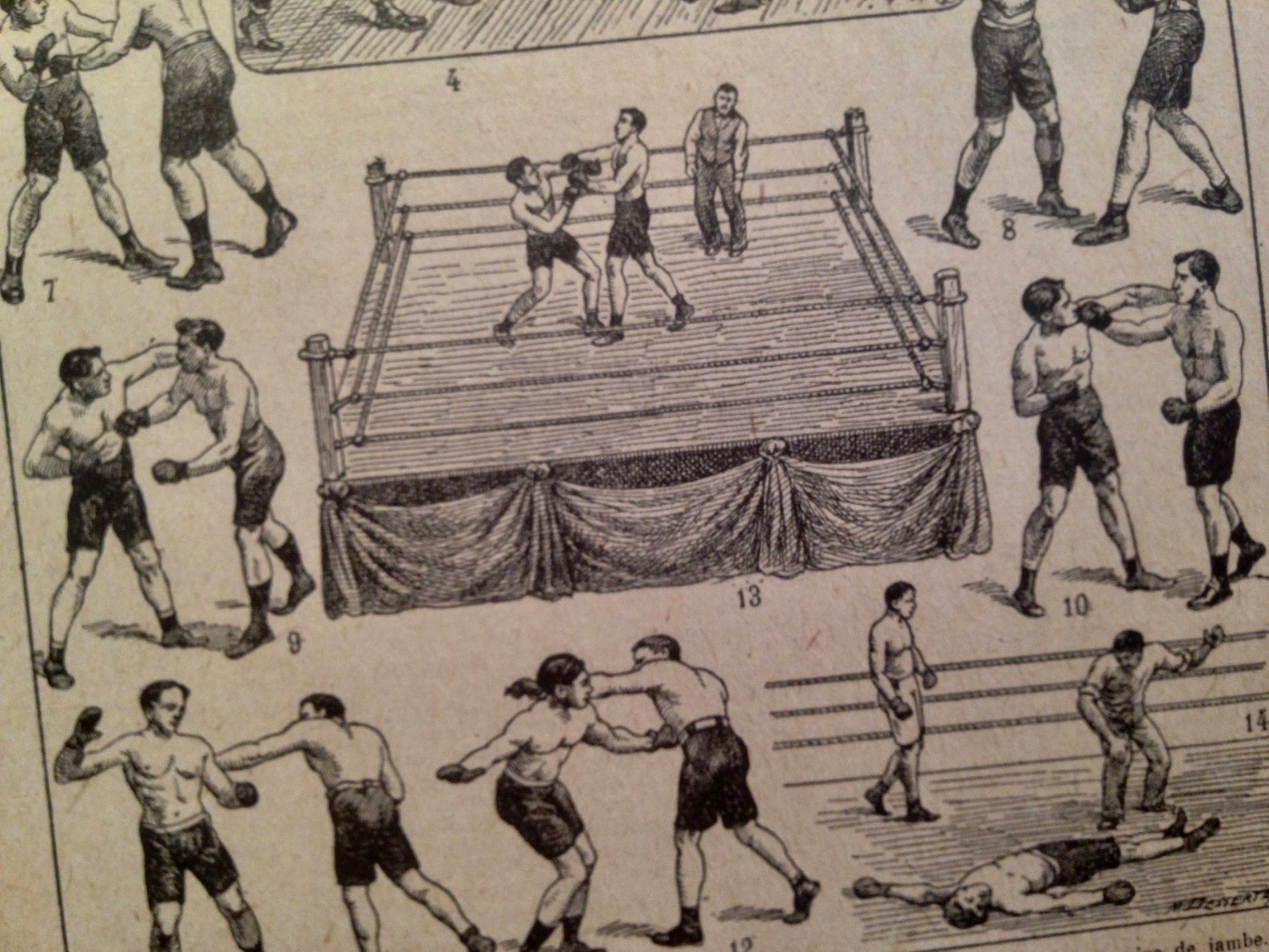Boxing Boxe French Dictionary Paris France Athletics Chart to Frame ...