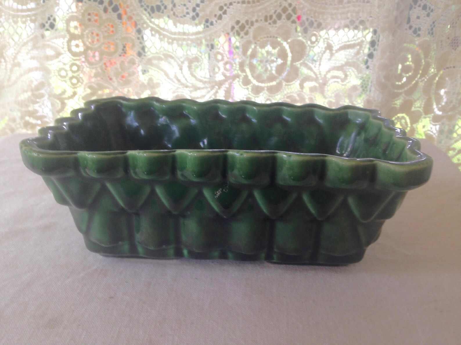 Upco Pottery Succulent Planter Hunter Green Vintage Organizer - Etsy