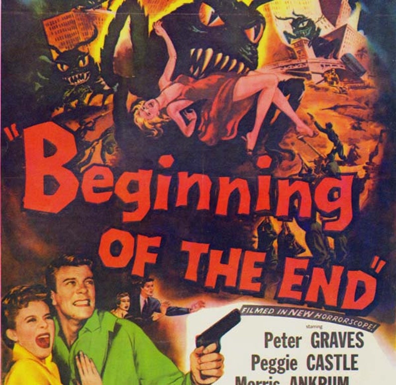 Beginning of the End 1950s Sci Fi Horror Movie Poster Full - Etsy