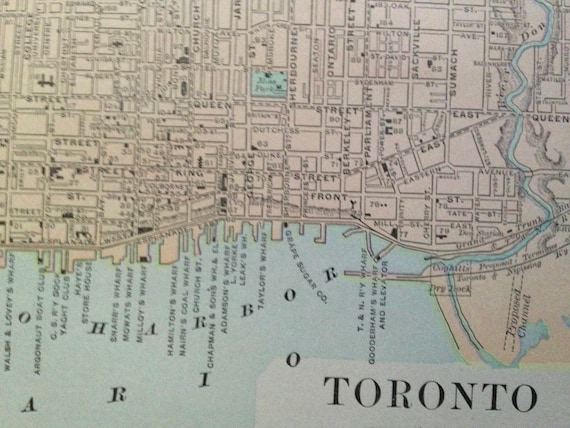 Toronto Canada Map 1890 Vintage Victorian Antique Copper - Etsy