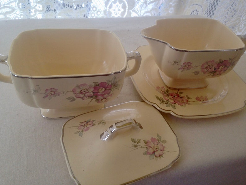 Covered Sugar Bowl Creamer Wells China Homer Laughlin RARE - Etsy