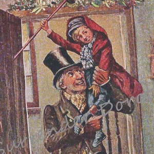 Tiny Tim & Bob Cratchit Frederick Barnard 1920s Vintage Dickens ...