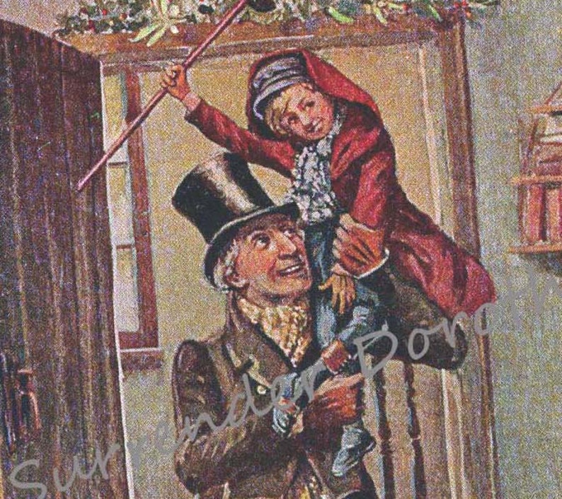 Tiny Tim & Bob Cratchit Frederick Barnard 1920s Vintage Dickens ...