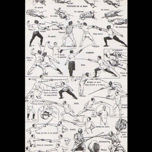 Fencing Moves French Dictionary Paris France Athletic Sports Chart to ...