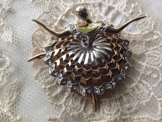 Rhinestone Ballerina Marcel Boucher Pin Brooch 1950s … - Gem