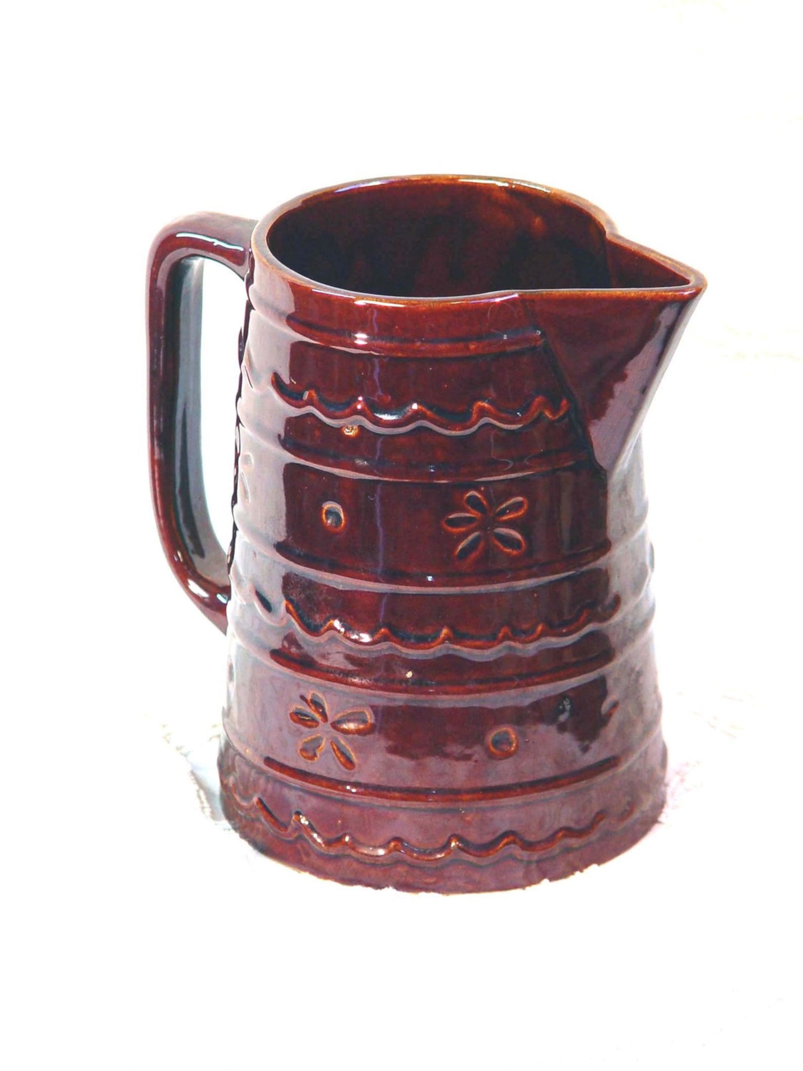Marcrest Daisy and Dot Colorado Brown Water Pitcher 1940s Vintage ...
